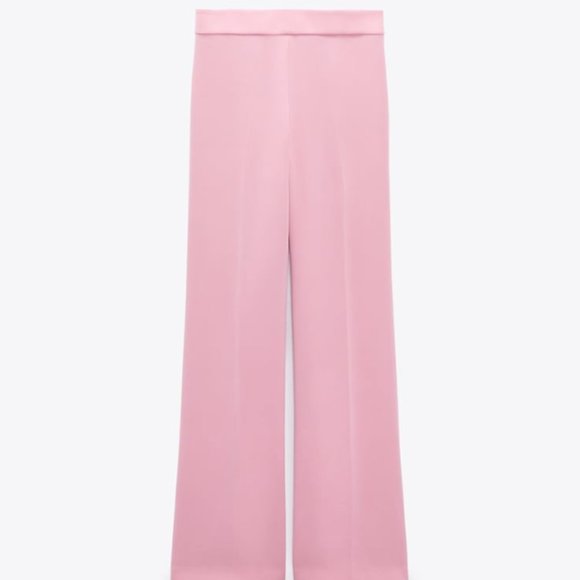 Zara | Pants & Jumpsuits | Zara New Woman Fluid High Waist Pants Pale ...